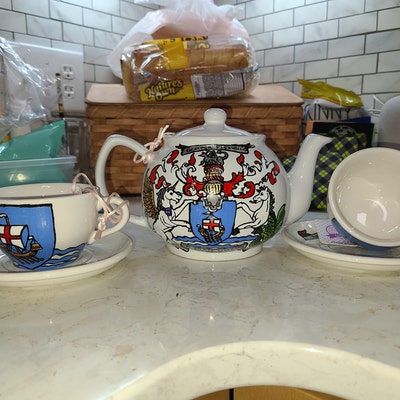 Hand Painted Thistle Tea Set, Flower of Scotland Tea Set, Thistle Tea ...