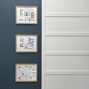 Blue Alphabet and Numbers Set of 2 Printable Wall Art - Etsy