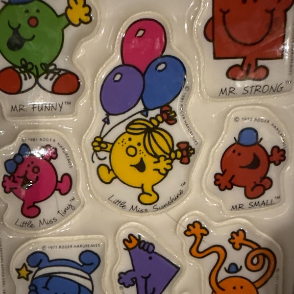 Vintage Mr. Men and Little Miss Puffy Sticker Sheets. 1983. by Roger ...