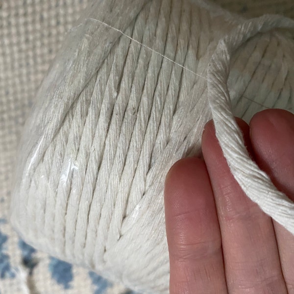 PURE WHITE Macrame Cord 3mm Cotton Rope 284 Yd. Coloured Cotton String ...