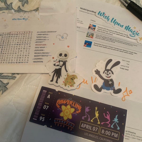 Powerline Concert Ticket Transparent Sticker/ Goofy Max Disney Bujo ...