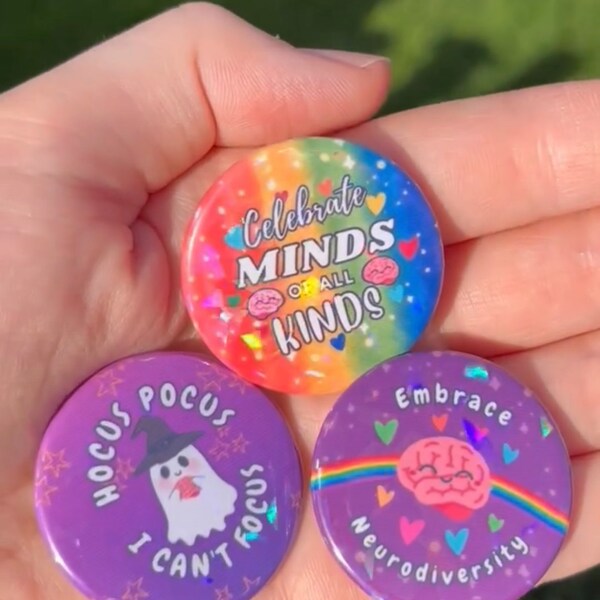 Neurodivergent Button Pin Name Autism Autistic Advocate Condition Cute ...