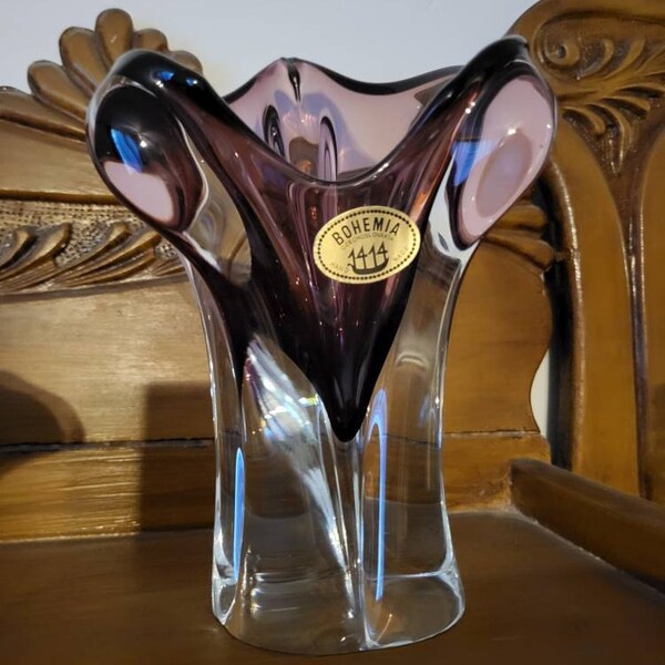 Blue and Clear Shannon Crystal Vase - Etsy