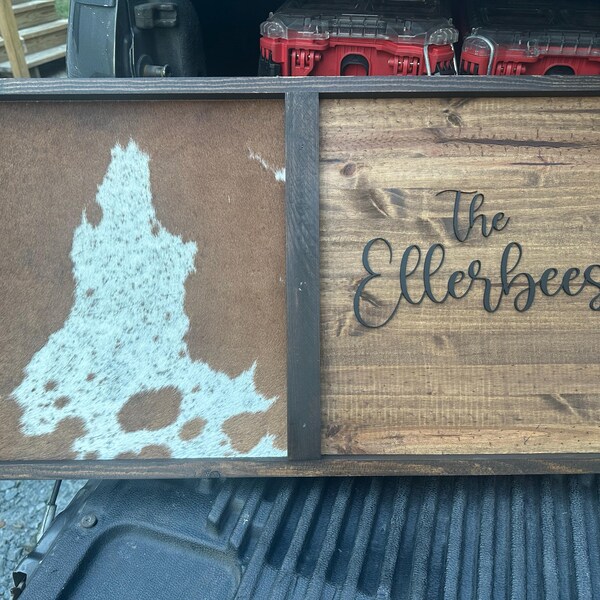 Cowhide Branding Frame, Cowhide Wood Sign, Family Heirloom, Unity ...