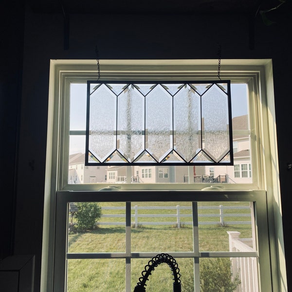 Clear Beveled Stained Glass Window Panel-made to Order 20.5x12.5 - Etsy