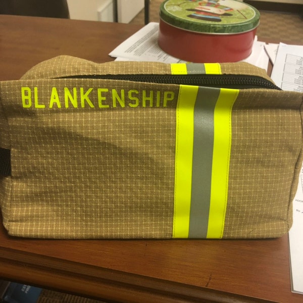 Firefighter Personalized TAN Dopp Kit Travel Cosmetic Bag - Etsy