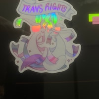 Trans Rights Pokemon Sylveon Eevee Evolution Holographic 3 Inch Vinyl ...