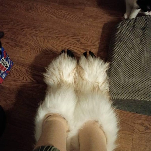 Creature Feet Dual Colored Faux Fur Feathered CLOVEN Hooves - Etsy