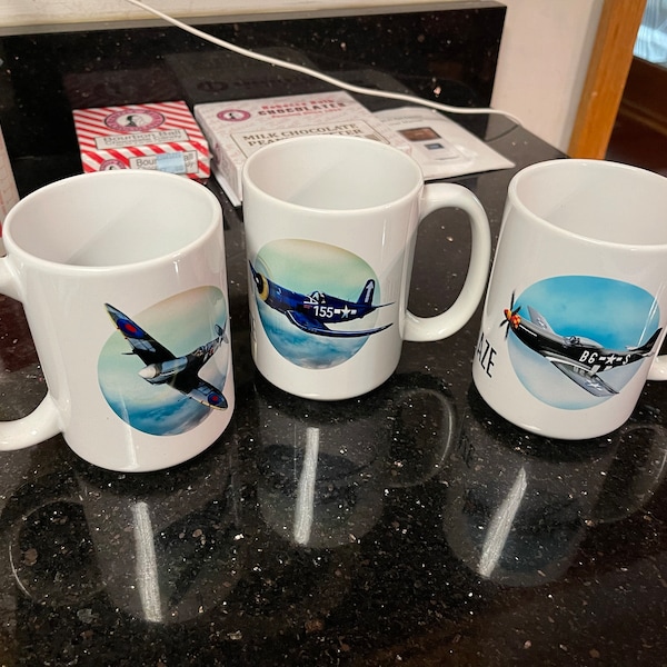 Spitfire Mug Nostalgic WWII Warbird Cup Pilot Mug Vintage English ...