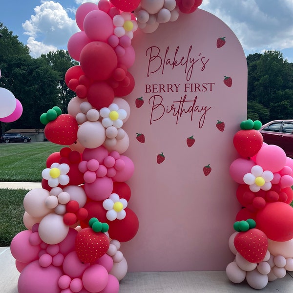Berry First Birthday Decal - Happy Birthday Party Backdrop - First ...
