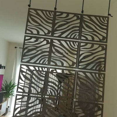 Hanging Room Divider, Hanging Dividing Panels, Wooden Tableau Curtain ...
