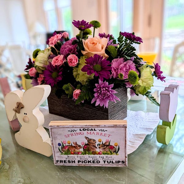 WOODEN CHICKS | PEEPS | Easter | Block Signs | Tiered Tray Decor ...