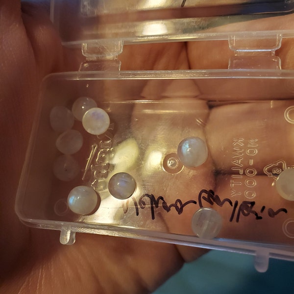 Natural Rainbow Moonstone Blue Fire Gemstone 6mm Round Cabochon ...