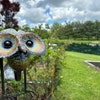 Oliver the Kinetic-rocking Owl Yard Stake- Metal Rustic Bird, Outdoor ...