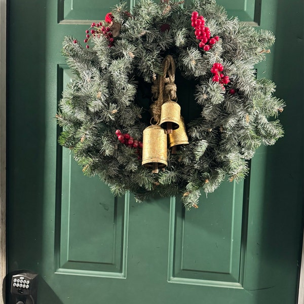 RUSTIC FARMHOUSE BELLS - 5 Rough Hewn Gold Bells W/ Wooden Clappers in ...