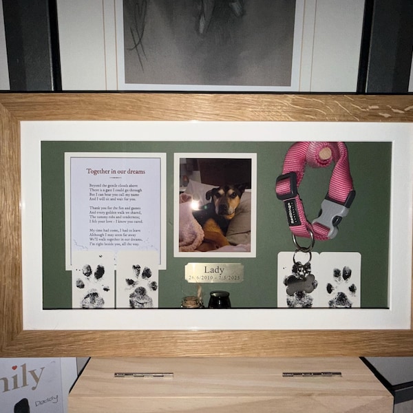 Pet Memorial Shadow Box Frame – Panoramic Wood Keepsake, Pet Loss Gift ...