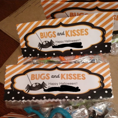 50% OFF SALE Bugs and Kisses Halloween Baggie Toppers Favor Tags ...