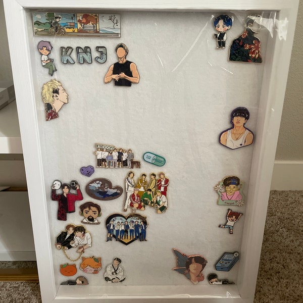 Large Acrylic Enamel Pin Display Frame – Dustproof Wall Case for Pin ...