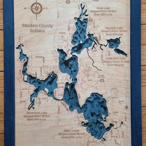 Sage Lake Bathymetric Map | Etsy
