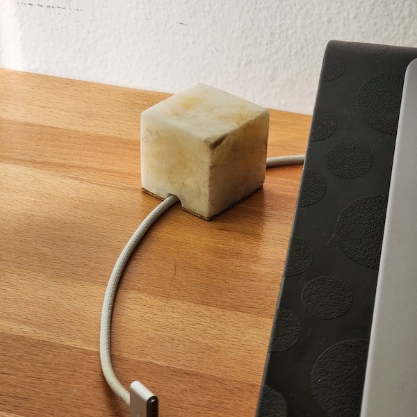 Marble Cube Cable Holder/ Cable Management Holder/cable Organiser/desk ...
