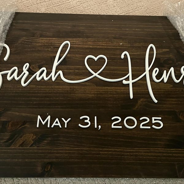 Wedding Signage, Wedding Sign, Custom 3D Wedding Sign, Wedding Welcome ...