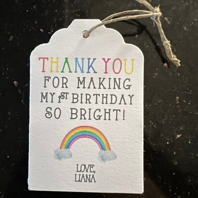 Rainbow Birthday Party Favor Tags Thank You for Making My Birthday so ...