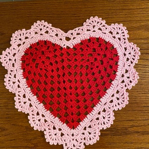 Crochet Pattern Heart Placemat - PDF, Heart Table Placemat, Crochet ...