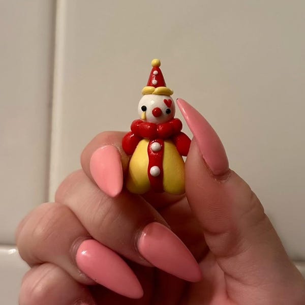 Pastel Clown Handmade Figurine - Etsy