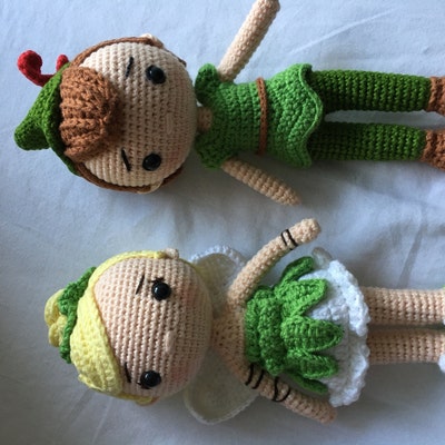 Tinker Bell Crochet Amigurumi Toy Doll, Black Cartoon Movie Plush ...