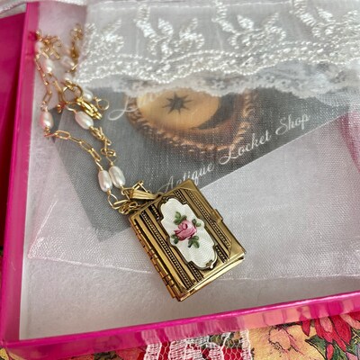 Vintage Antique Art Deco Letter M Locket Necklace, Gold Filled Locket ...