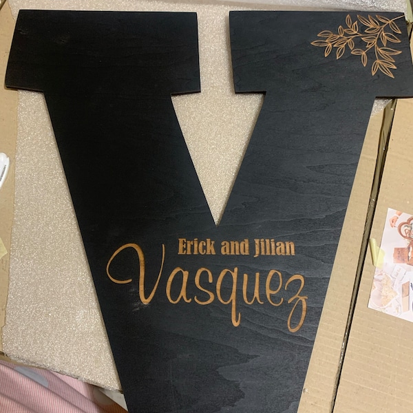 Monogram Wedding Guest Book Letter Sign, Wedding Guest Book ...