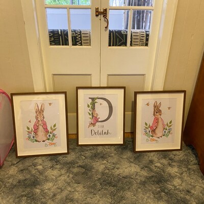 Custom Personalised Name Peter Rabbit Print Set I Pink Beatrix Potter ...