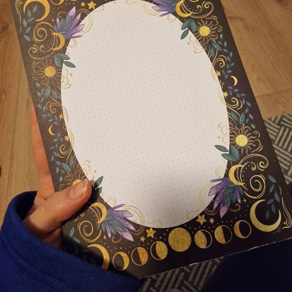 Note Pad A5 -50 Sheets- Crystal and Moon- Witch Paper --> Pixie Cold ...