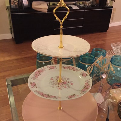 HEAVY Cake Stand Handle 3 Tier Gold Crown Centre Fitting - Etsy