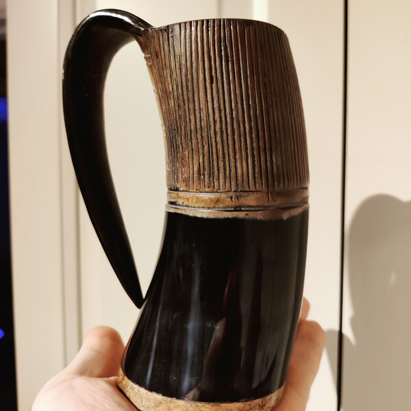 Medieval Real Ox Horn Cup Mug Rustic Viking Drinking Beer Mug Cup ...