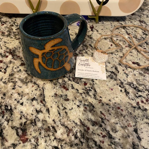 Sea Turtle Mug Ocean Life Mug Sea Turtle Gift Handmade Pottery Mug ...