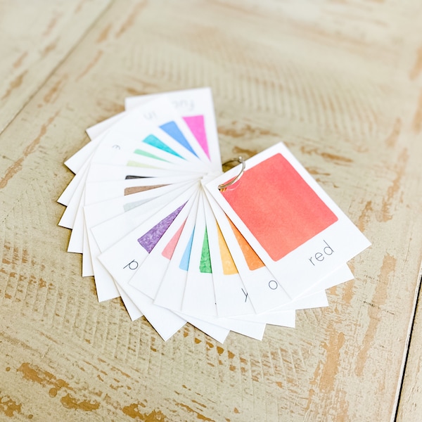 Color Flash Cards Watercolor Toddler Flashcards Printable Homeschool ...