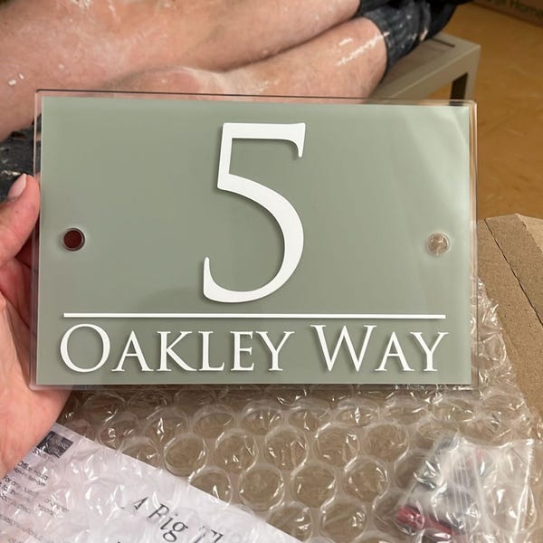 Traditional House Number Signs & Address Plaques in Sage Green - Etsy UK