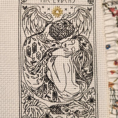 Temperature Stitch Gothic Cathedral With Stained Windows Modern Hand ...