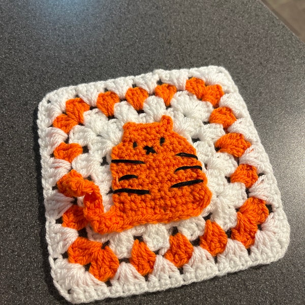 Many Cats Square - ENGLISH - Crochet Pattern PDF - Granny Square Afghan ...