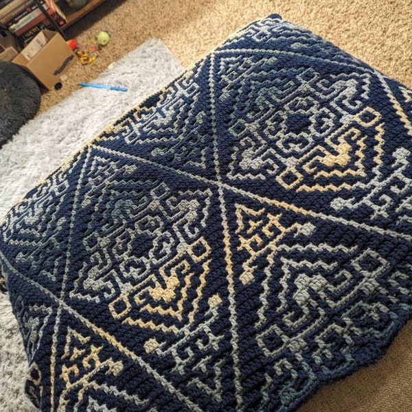 AZTECANA: Overlay Mosaic Crochet Blanket Pattern, Charts & Written ...