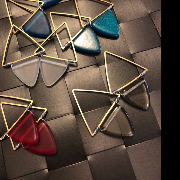 17mm Czech Glass Triangle Beads - Various Matte Colors Available - Qty ...