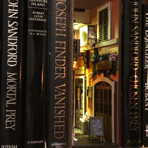 MINIALLEY Italy Booknook Assembled Prebuilt Bookshelf Insert Bookshelf ...