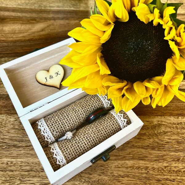 Wedding Ceremony Rings Box, Ring Holder, Custom Wedding, Ring Bearer ...