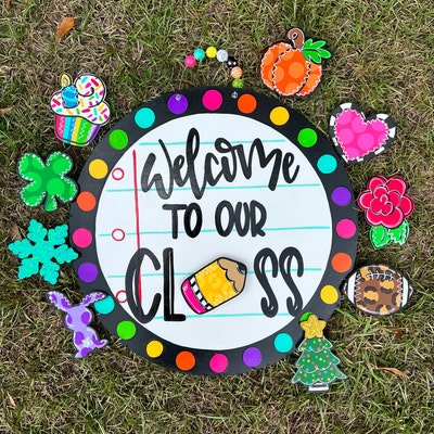 TEMPLATE Door Hanger: Teacher Interchangeable - Etsy