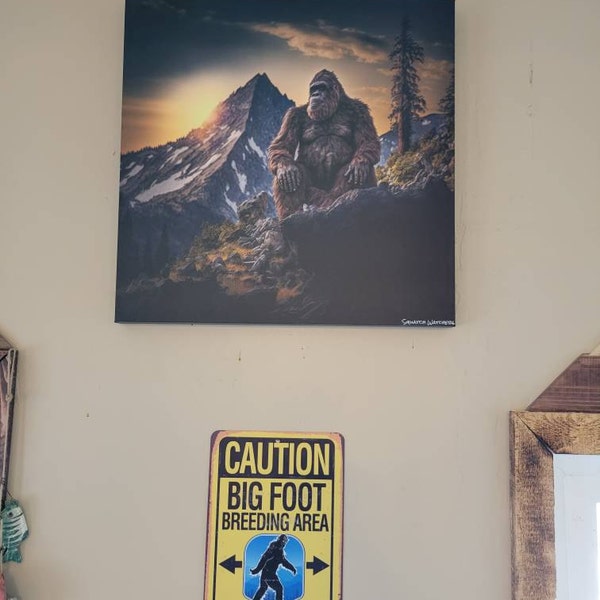 Bigfoot Reading a Book, Bigfoot Canvas Wall Art, Canvas Photo Print, Bigfoot Photo Print ...