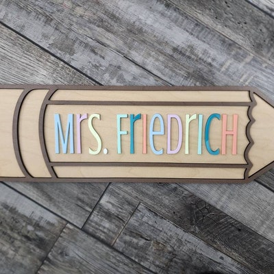 SVG Laser Cut File Teacher Pencil Sign Teacher Gifts Education Designs ...