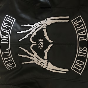 Custom Skeleton Hand Patch With Banner, Patch for Bridal Denim Jacket ...