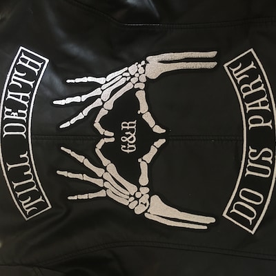 Custom Skeleton Hand Patch With Banner, Patch for Bridal Denim Jacket ...