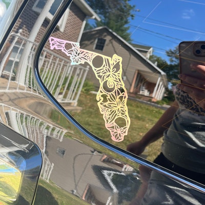 Florida State Decal, Florida Floral Decal, Florida Outline Decal ...
